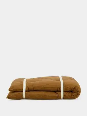 Madam Stoltz Cotton Mattress With Ribbed Stripes - Brown
