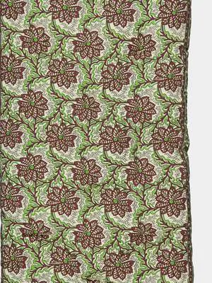 Madam Stoltz Green And Brown Floral Printed Cotton Mattress