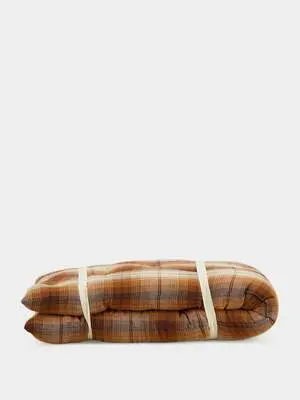 Madam Stoltz Checked Cotton Mattress Pumpkin Spice - Orange