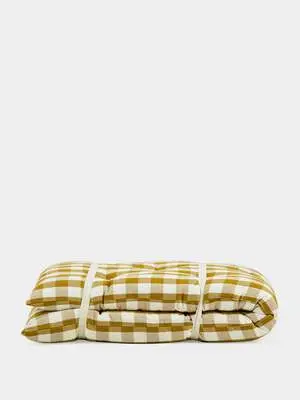 Madam Stoltz Checked Cotton Mattress - Yellow