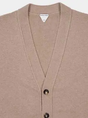 Bottega Veneta Cashmere V-neck Cardigan - Beige