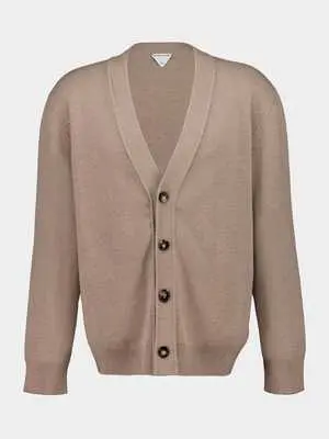 Bottega Veneta Cashmere V-neck Cardigan - Beige