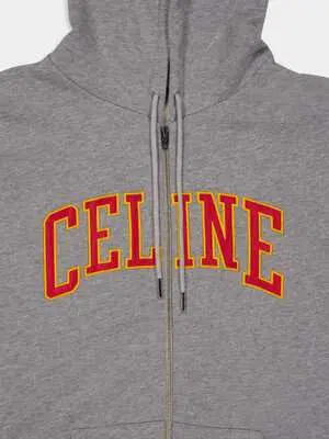 Celine Cotton Fleece Zip-up Hoodie