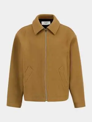Celine Zipped Wool Felt Jacket - Brown