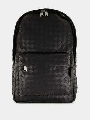 Bottega Veneta Intrecciato Leather Backpack - Black