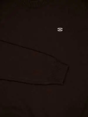 Celine Cashmere Triomphe Boxy Crewneck Sweater - Brown