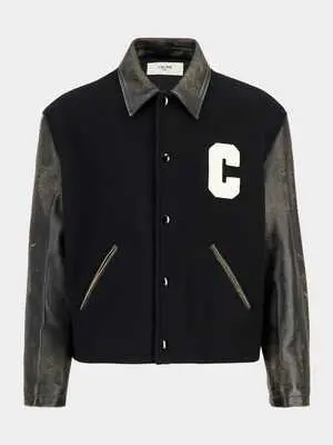 Celine Jacket Teddy Buttoned Wool Felt - Black