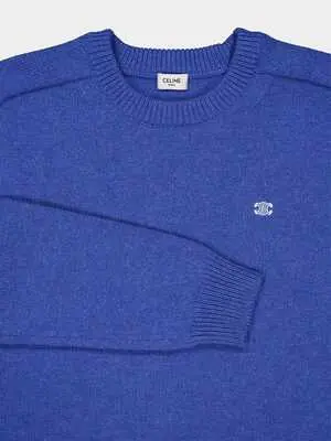 Celine Cashmere Triomphe Boxy Pullover - Blue