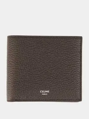 Celine Wallet Bi-fold With Coin Grained Leather - Brown