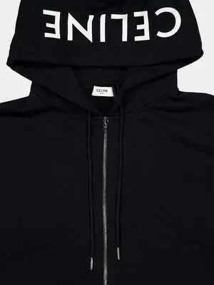 Celine Loose Zip Hoodie In Cotton Fleece
