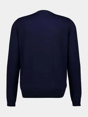 Celine Fine Wool Crew Neck Sweater - Blue