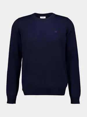 Celine Celine Fine Wool Crew Neck Sweater Blue