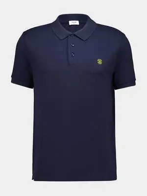 Celine Polo Shirt S/s Pique Jersey Cotton - Blue