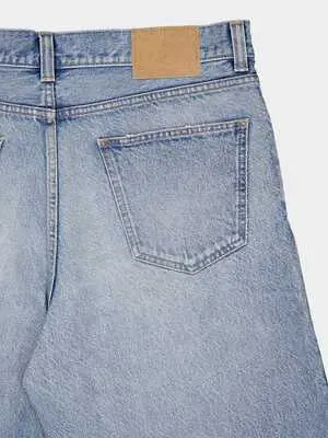 Celine Rigid Cotton Denim Bermuda Shorts