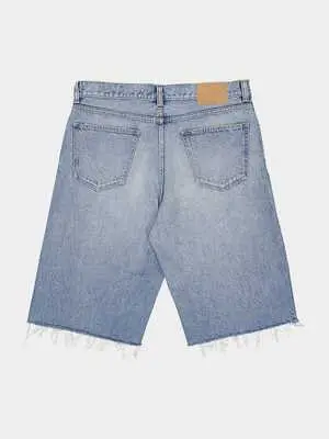 Celine Rigid Cotton Denim Bermuda Shorts