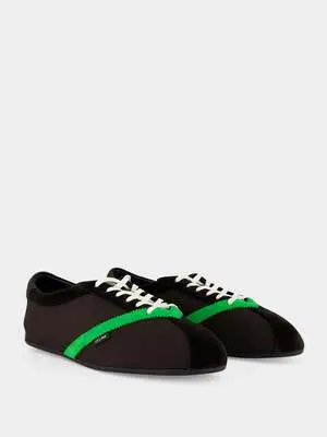 Celine L-top Lace-up Sneakers In Suede And Leather - Brown