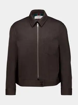 Celine Wool Gabardine Jacket - Brown