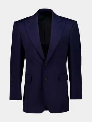 Celine Jacket Colone Grain De Poudre Wool - Blue
