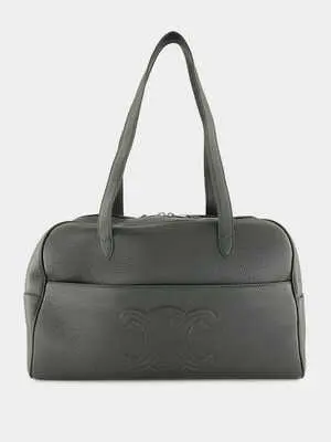 Celine Grained Leather Duffle Bag - Grey
