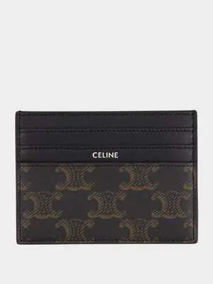 Celine Large Triomphe Canvas Card Holder - Black