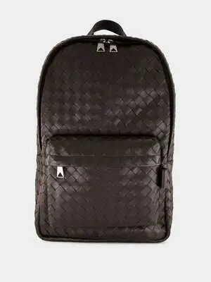 Bottega Veneta Bottega Veneta Fondant Intrecciato Leather Backpack Brown