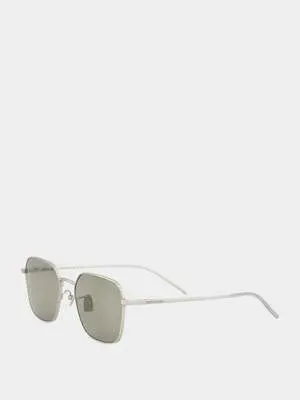 Bottega Veneta Square Titanium Sunglasses