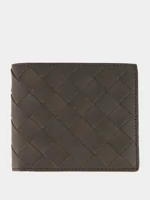 Bottega Veneta Fondant Intrecciato Bi-Fold Wallet Brown
