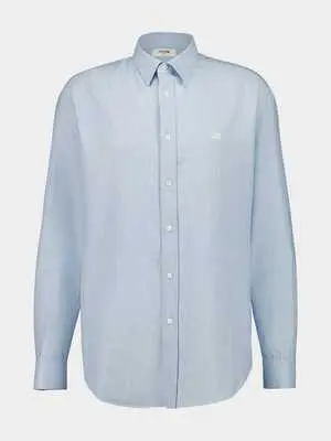 Celine SHIRT RELAXED FIT L/S BUTTON UP CHAMBRAY COTTON Blue