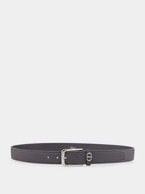 Dior 33mm Grained Leather Belt - Grey