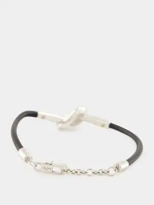 Celine Knot Bracelet In Brass And Leather