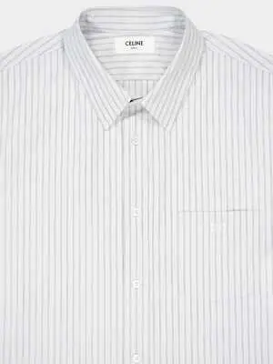 Celine Shirt Loose Fit L/s Button Up Striped Cotton Popl