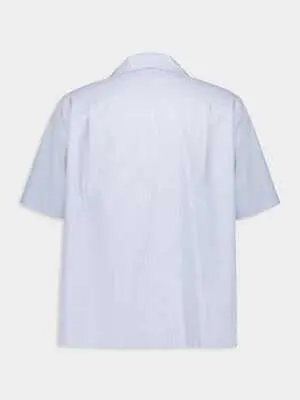 Celine Shirt Bowling S/s Button Up Striped Cotton Poplin