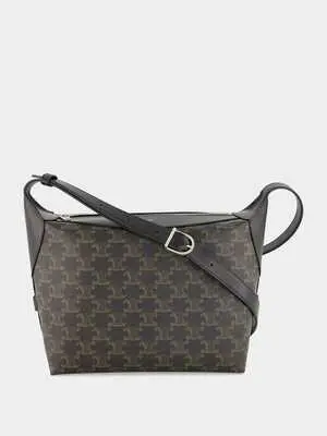 Celine Triomphe Canvas & Leather Crossbody Bag - Black