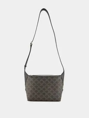 Celine Triomphe Canvas & Leather Crossbody Bag - Black