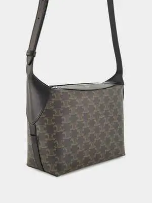 Celine Triomphe Canvas & Leather Crossbody Bag - Black
