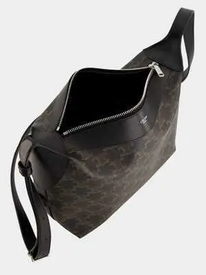Celine Triomphe Canvas & Leather Crossbody Bag - Black