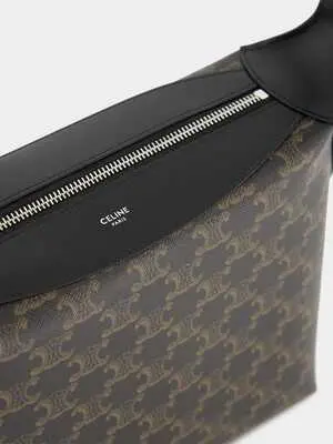Celine Triomphe Canvas & Leather Crossbody Bag - Black