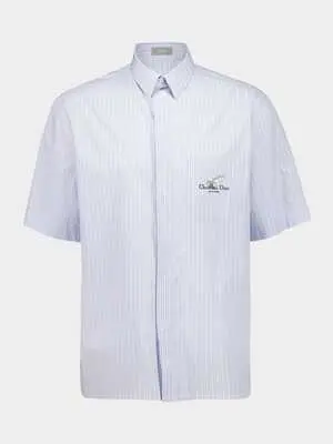 Dior Shirt S/s Mother Of Pearl Buttons Cotton - Blue