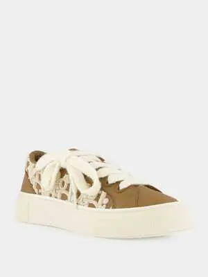 Dior B33 Tennis Sneakers In Embossed Canvas And Leather