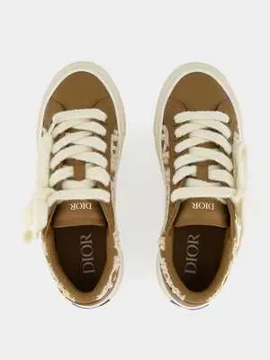 Dior B33 Tennis Sneakers In Embossed Canvas And Leather