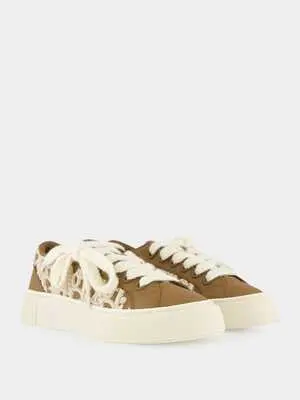 Dior B33 Tennis Sneakers In Embossed Canvas And Leather