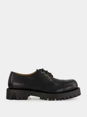 Dior Explorer Iii Cap Toe Leather Derby Shoes - Black