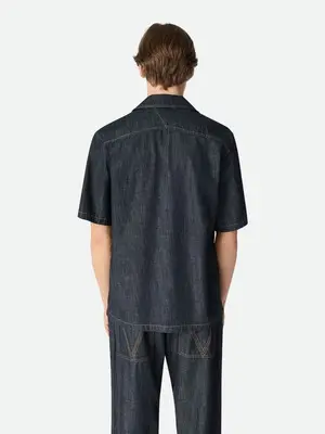 Bottega Veneta Rinsed Indigo Straight Denim Shirt - Blue