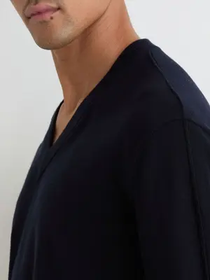 REISS Earlsfield Merino Wool V-neck Jumper