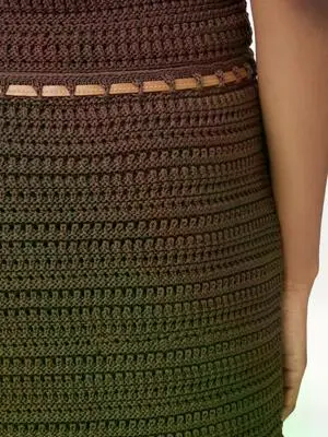 TOD'S Crochet Knit Midi Skirt - Brown