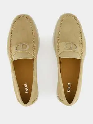 Dior Granville Buckle Suede Loafers - Beige
