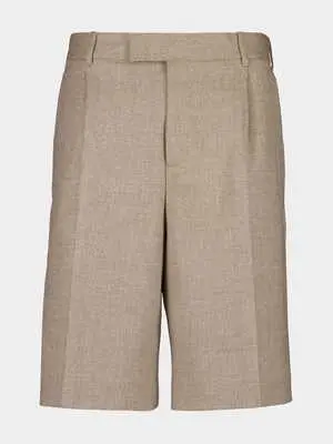 Dior Cashmere Virgin Wool Shorts With Double Pockets