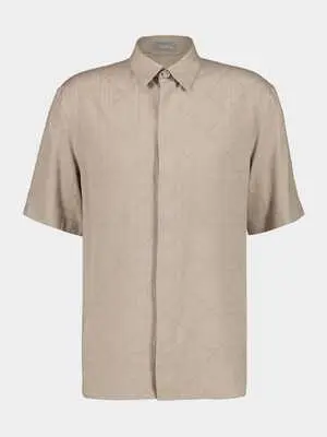 Dior Shirt S/s Mother Of Pearl Buttons Lyocell Silk - Beige