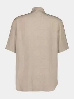 Dior Shirt S/s Mother Of Pearl Buttons Lyocell Silk - Beige