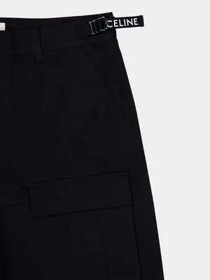 Celine Woven Cotton Cargo Shorts